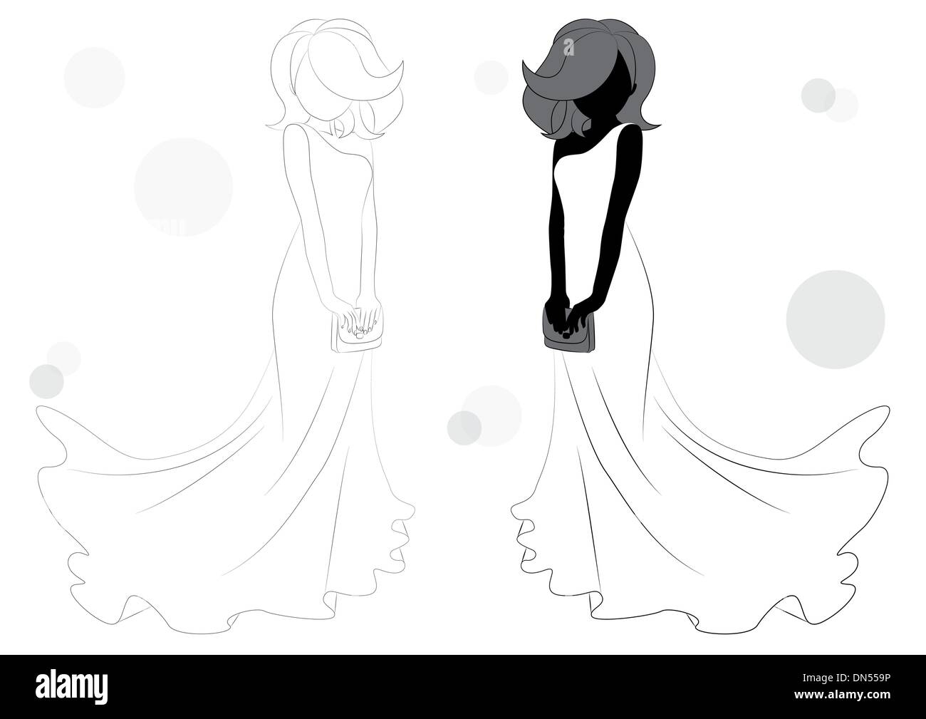 Silhouette bride Stock Vector Images - Alamy