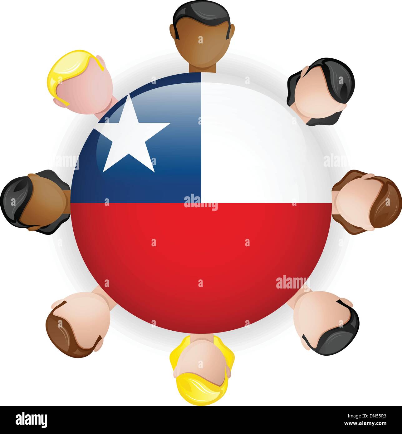 Chile Flag Button Teamwork People Group Stock Vector Image & Art - Alamy