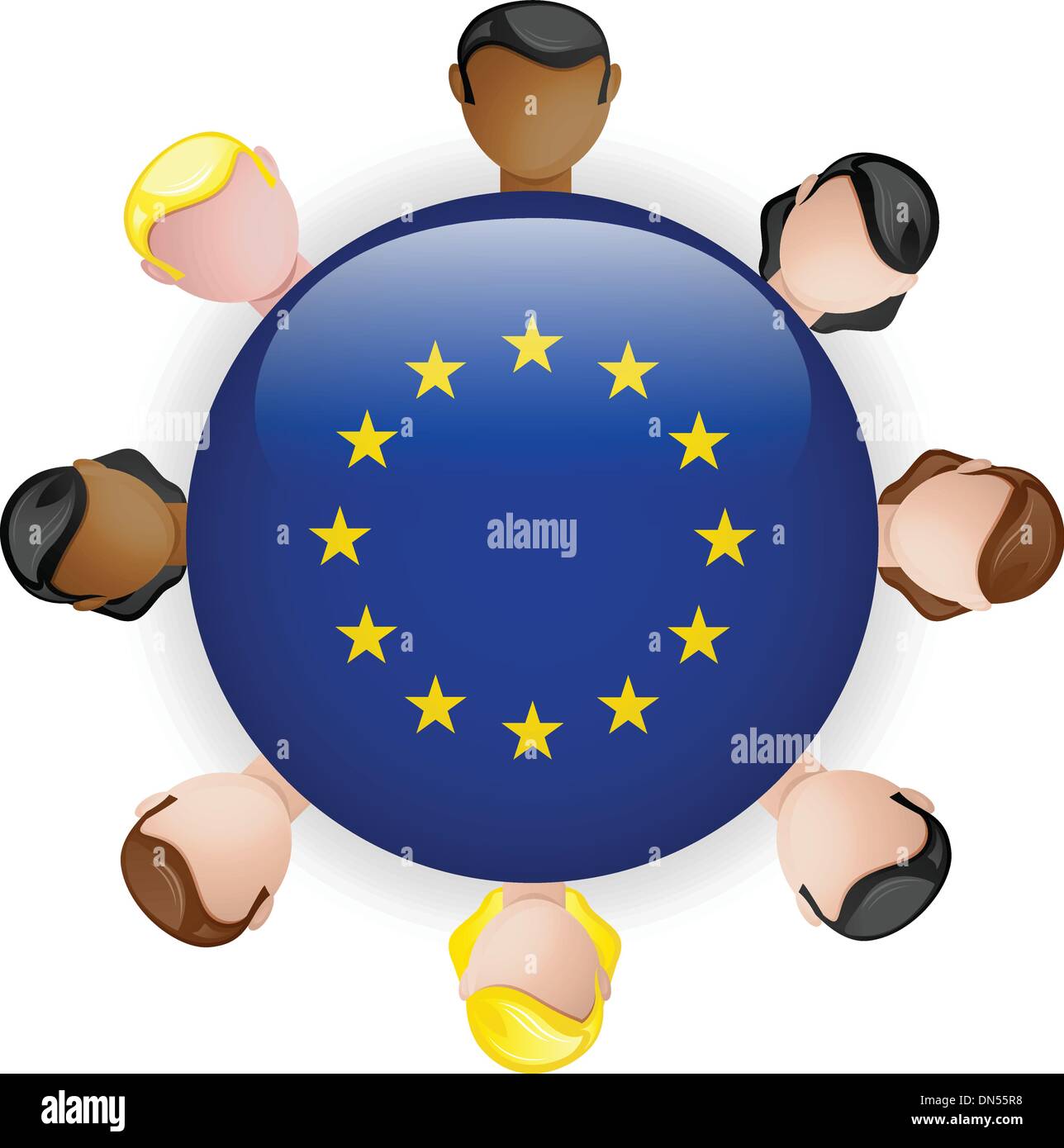 Europe Flag Button Teamwork People Group Stock Vector Image & Art - Alamy