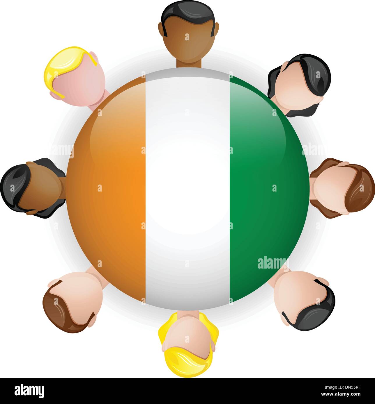 Ireland Flag Button Teamwork People Group Stock Vector Image & Art - Alamy