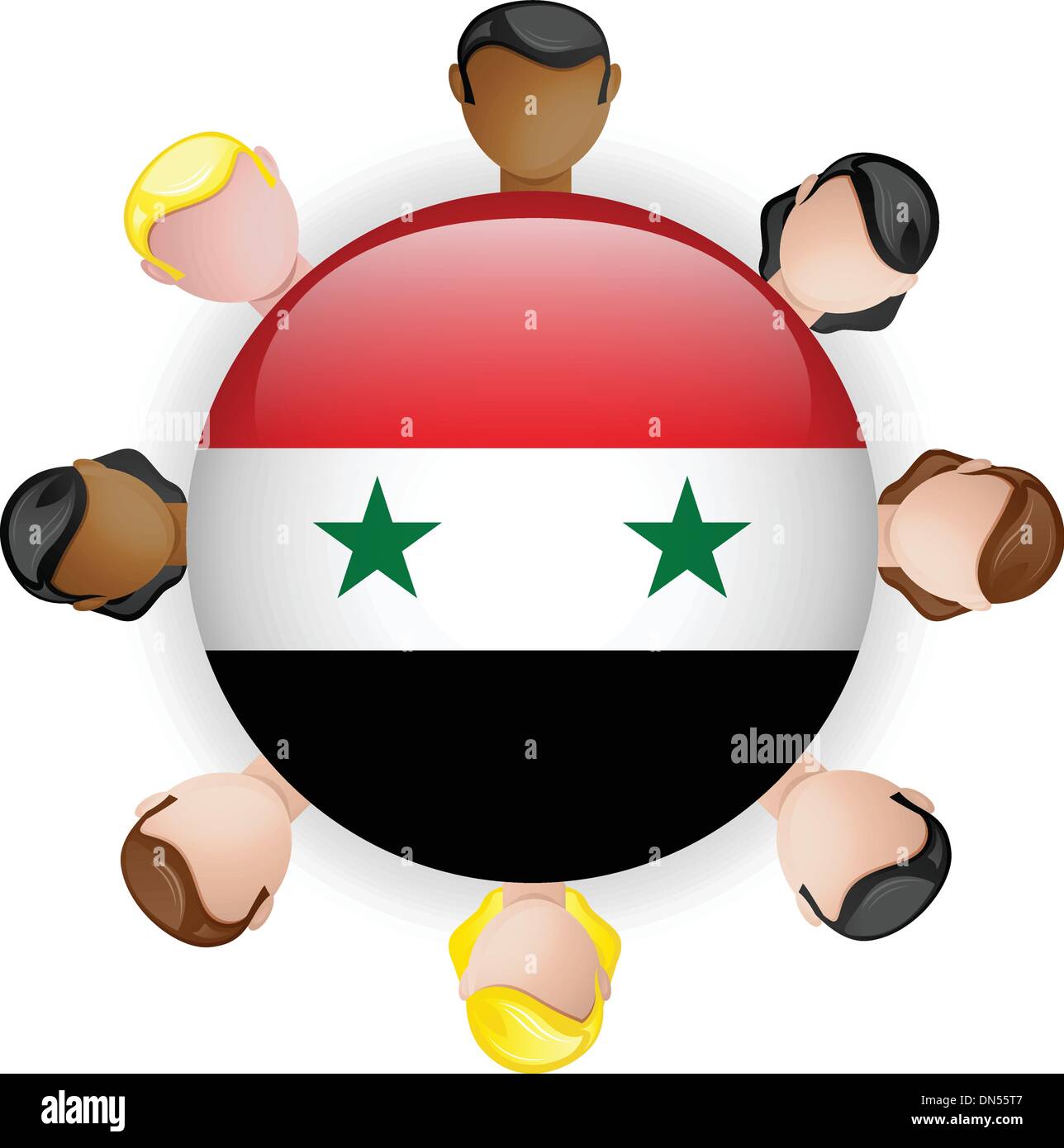 Syria Flag Button Teamwork People Group Stock Vector Image & Art - Alamy
