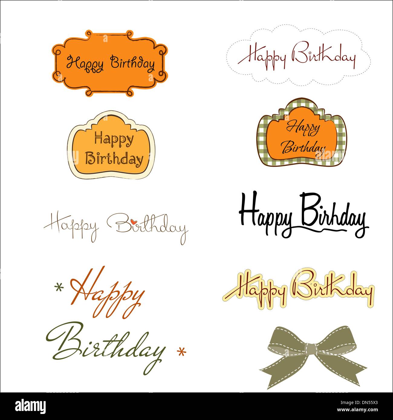 Illustration happy birthday lettering Stock Vector Images - Alamy