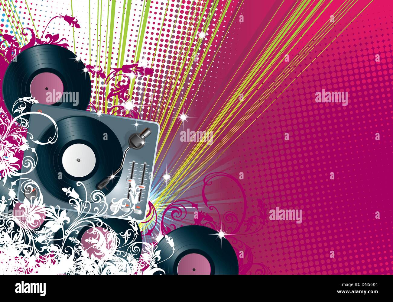 Musical turntable Stock Vector Images - Alamy