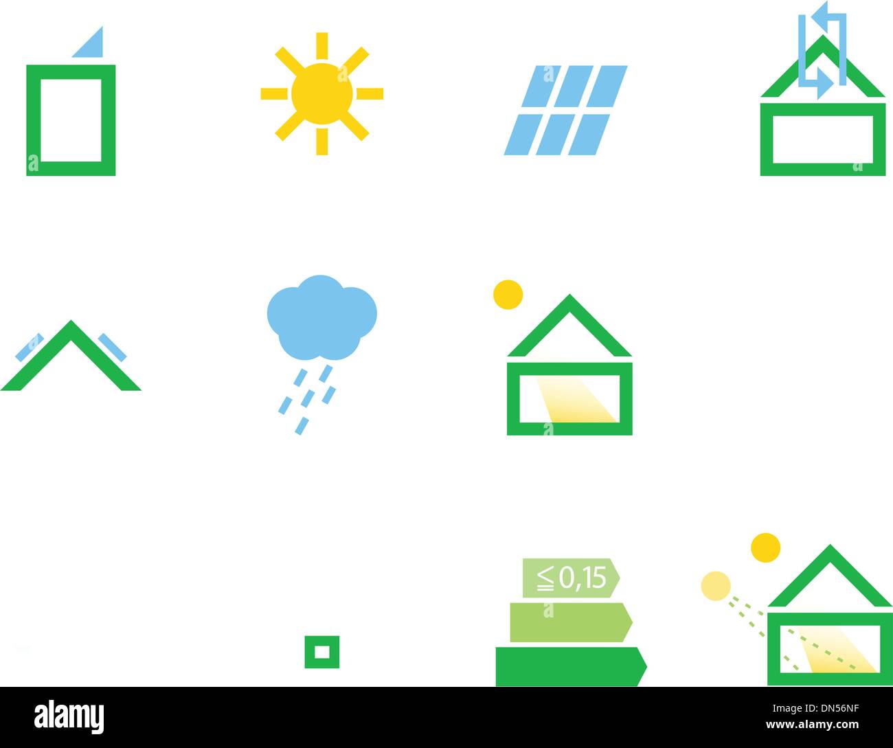 Passive house icons isolated on white Stock Vector Image & Art - Alamy