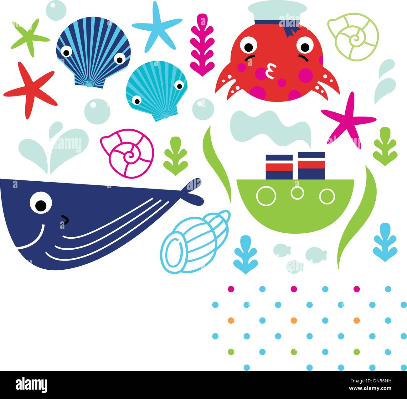 White sea star blue Stock Vector Images - Alamy