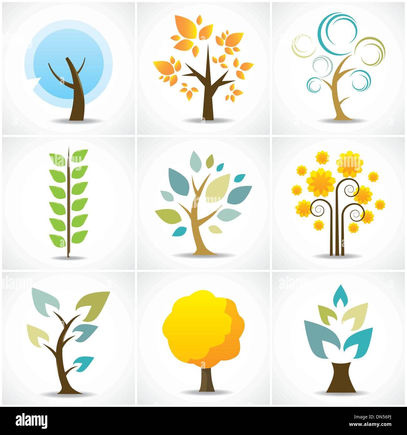 Abstract Tree Icons Stock Vector Image & Art - Alamy