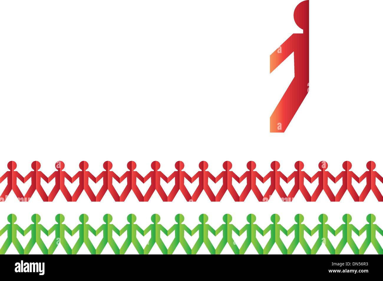 People Paper Chain Stock Vector Image & Art - Alamy