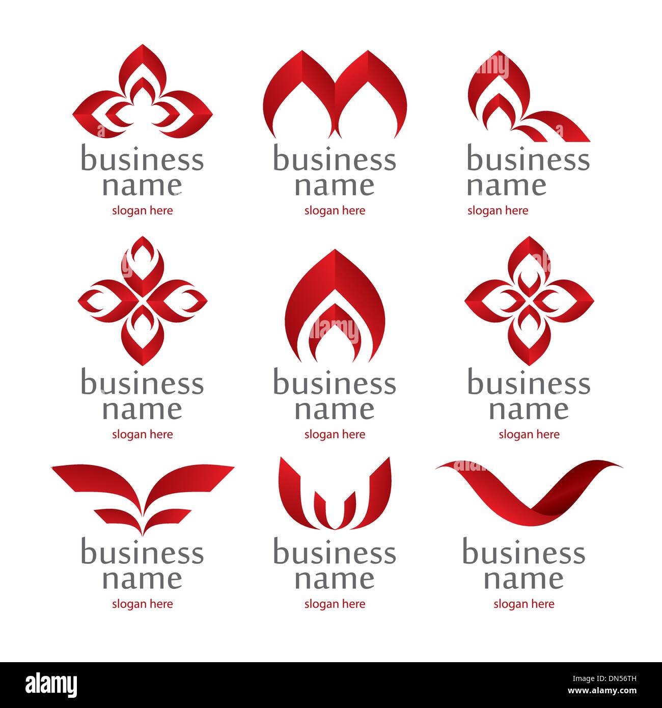 vector collection of abstract red icons Stock Vector Image & Art - Alamy