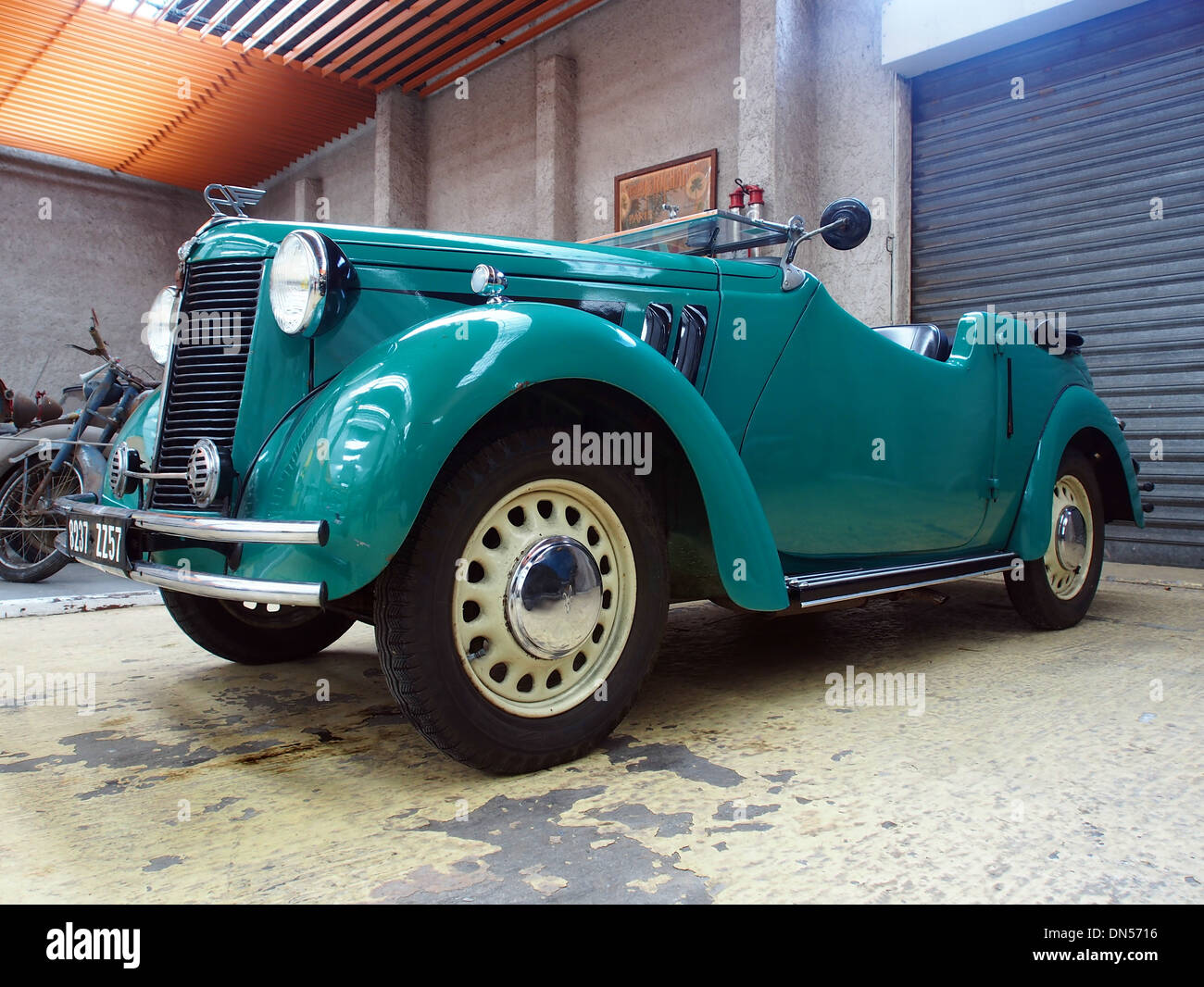The Green Austin convertible is a vintage automobile showcasing classic ...