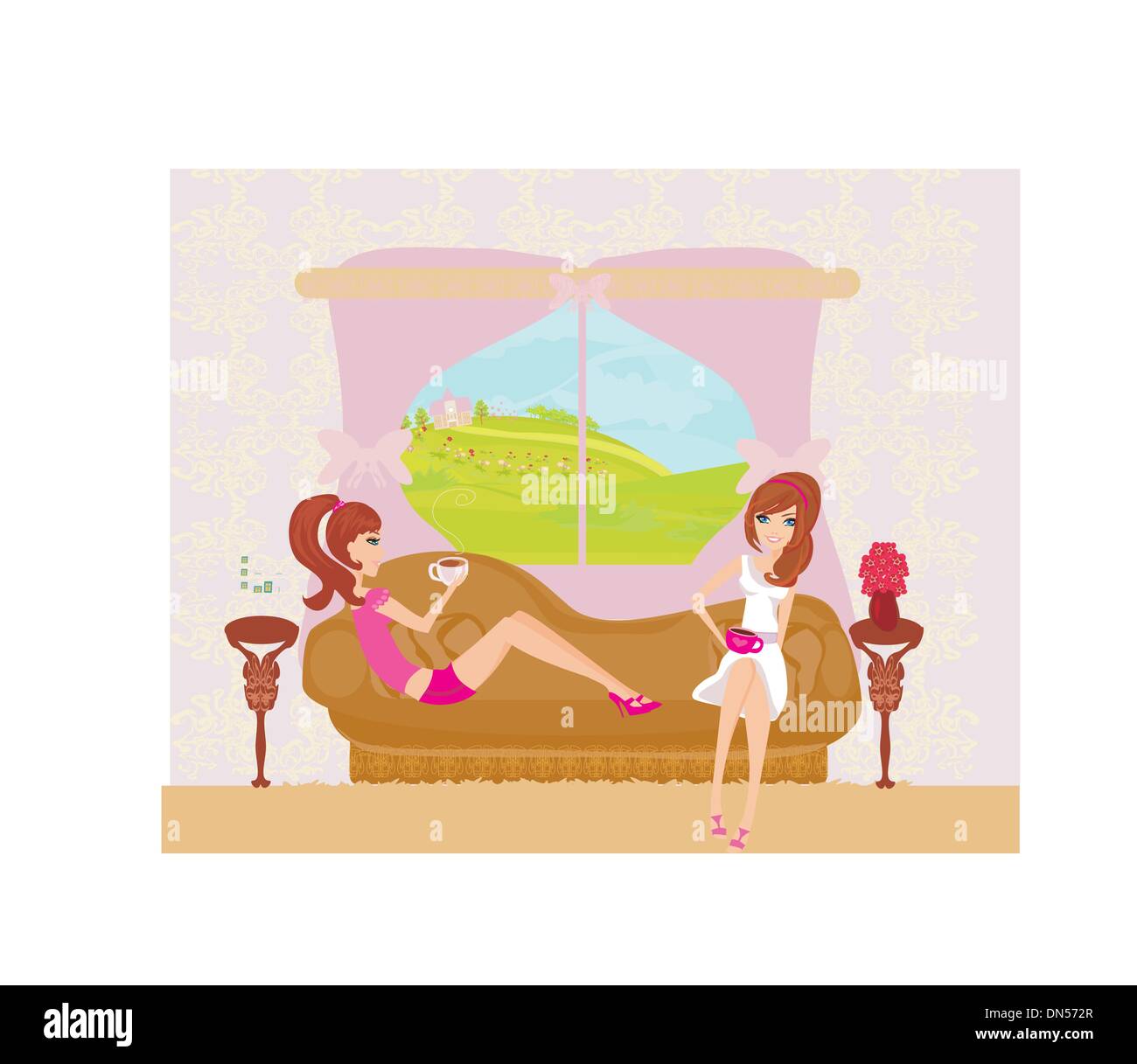 Coffee table in modern Stock Vector Images - Alamy