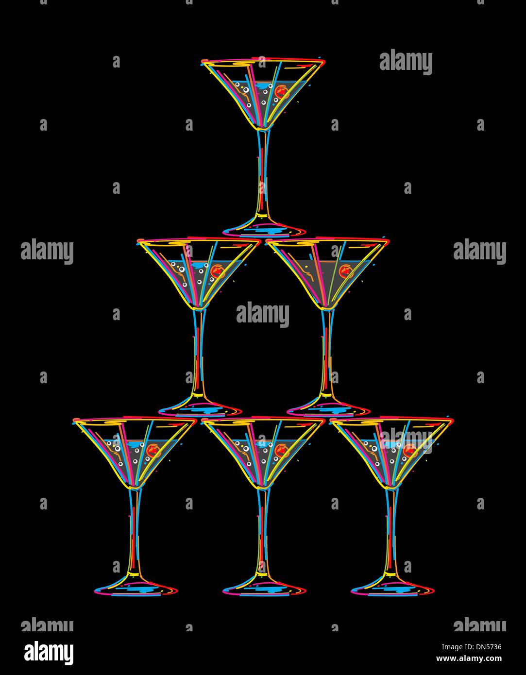 The champagne tower Stock Vector Images - Alamy