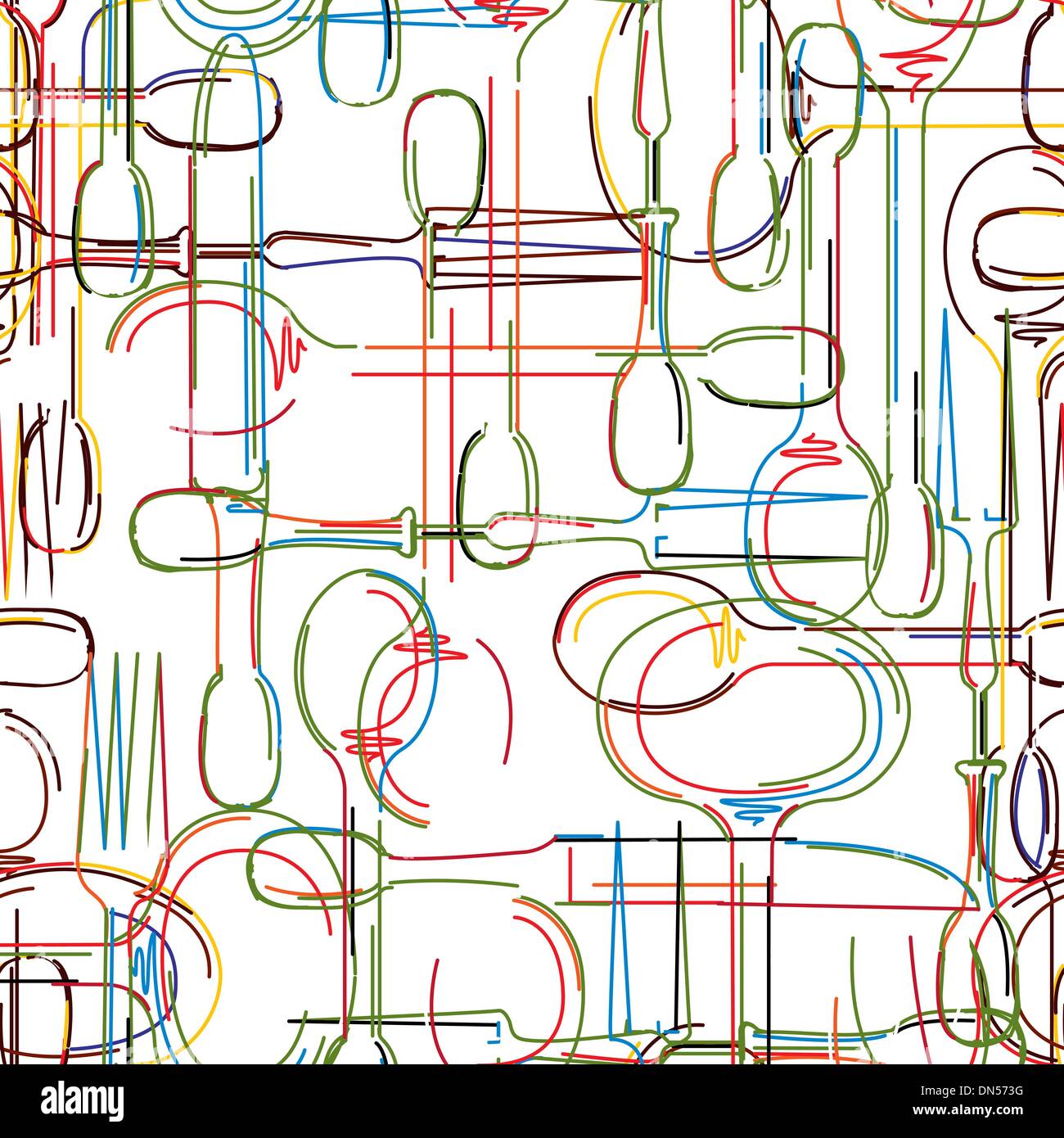 Cutlery drawing Stock Vector Images - Alamy