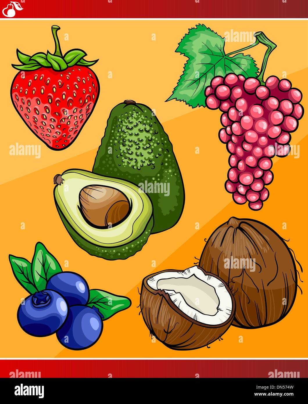 fruits set cartoon illustration Stock Vector Image & Art - Alamy