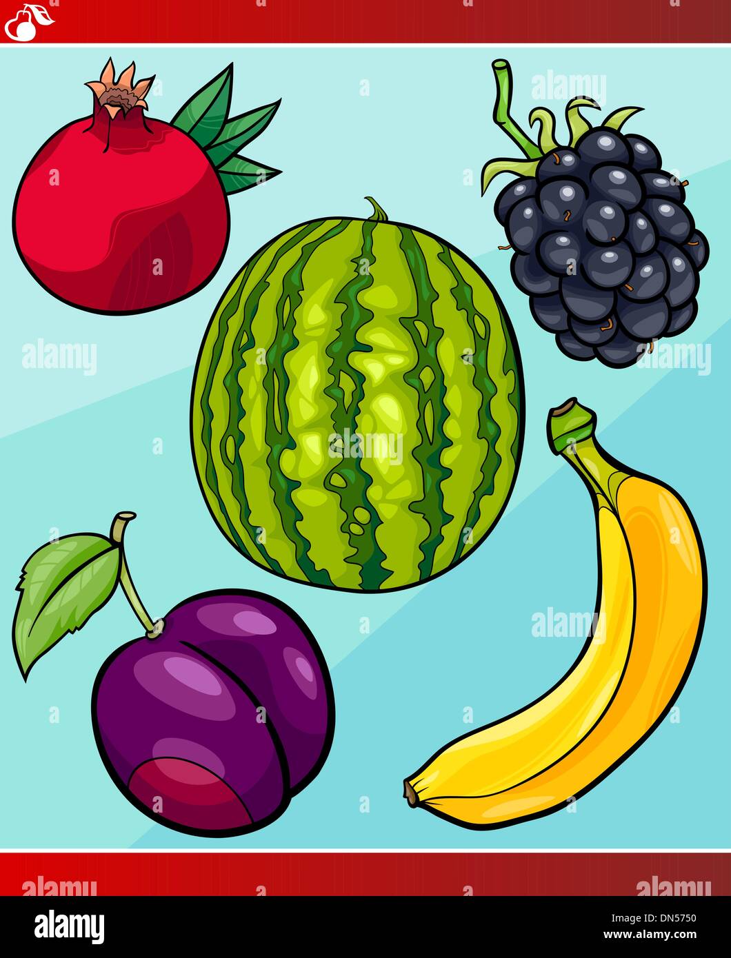 fruits set cartoon illustration Stock Vector Image & Art - Alamy