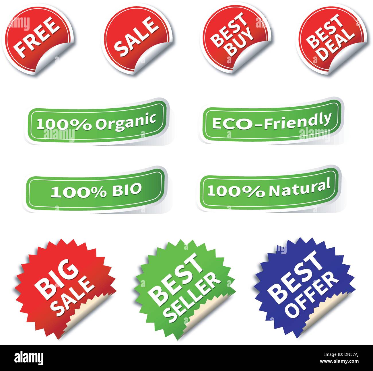 Vector set various label Cut Out Stock Images & Pictures - Alamy