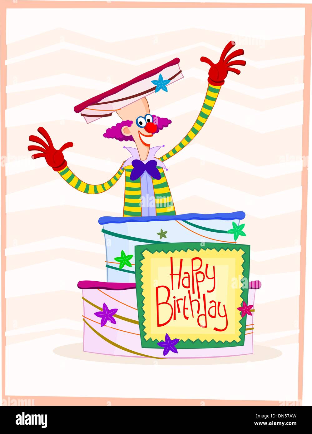 Funny clown birthday cake Stock Vector Images - Alamy