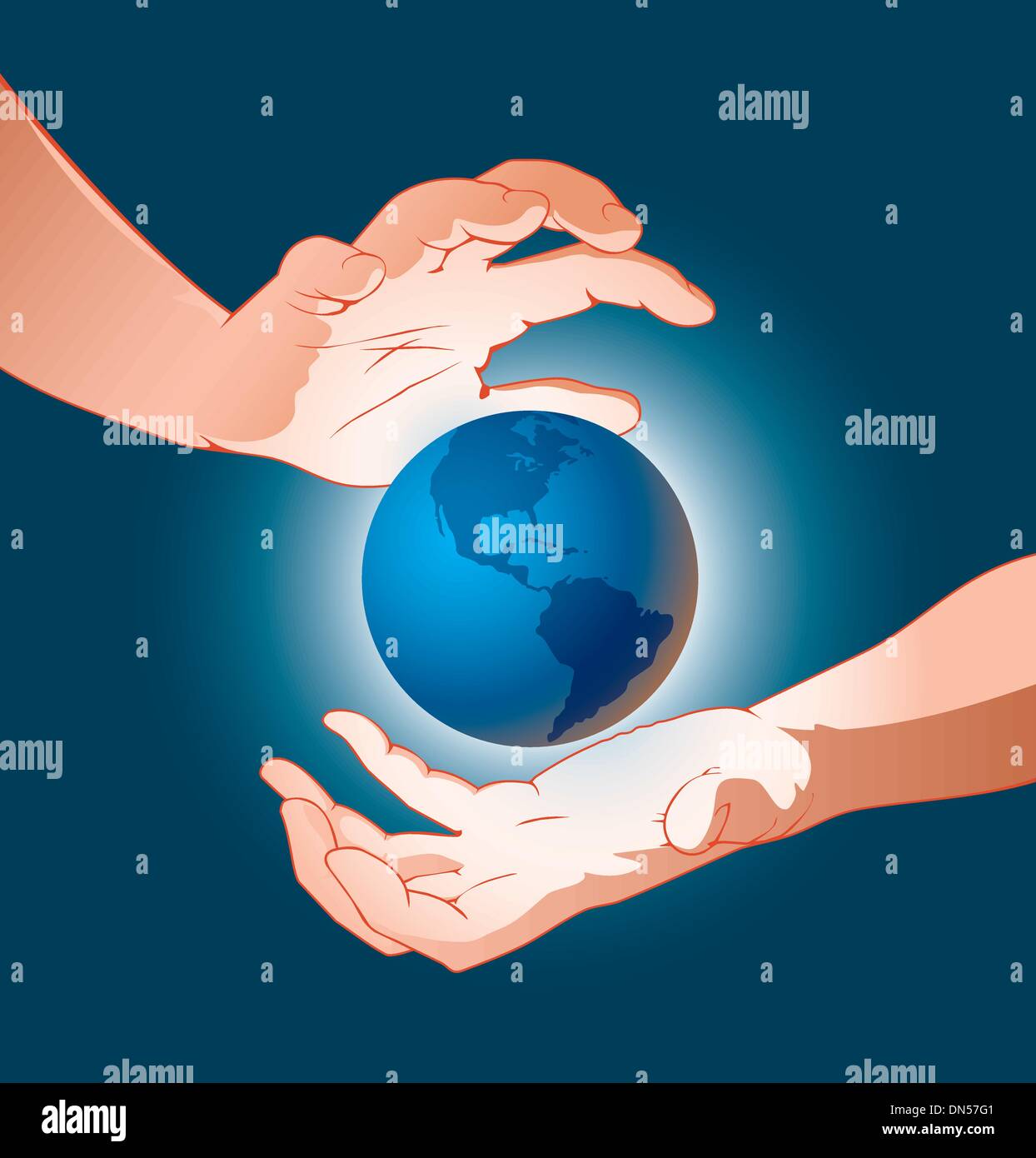 earth and hands Stock Vector Image & Art - Alamy
