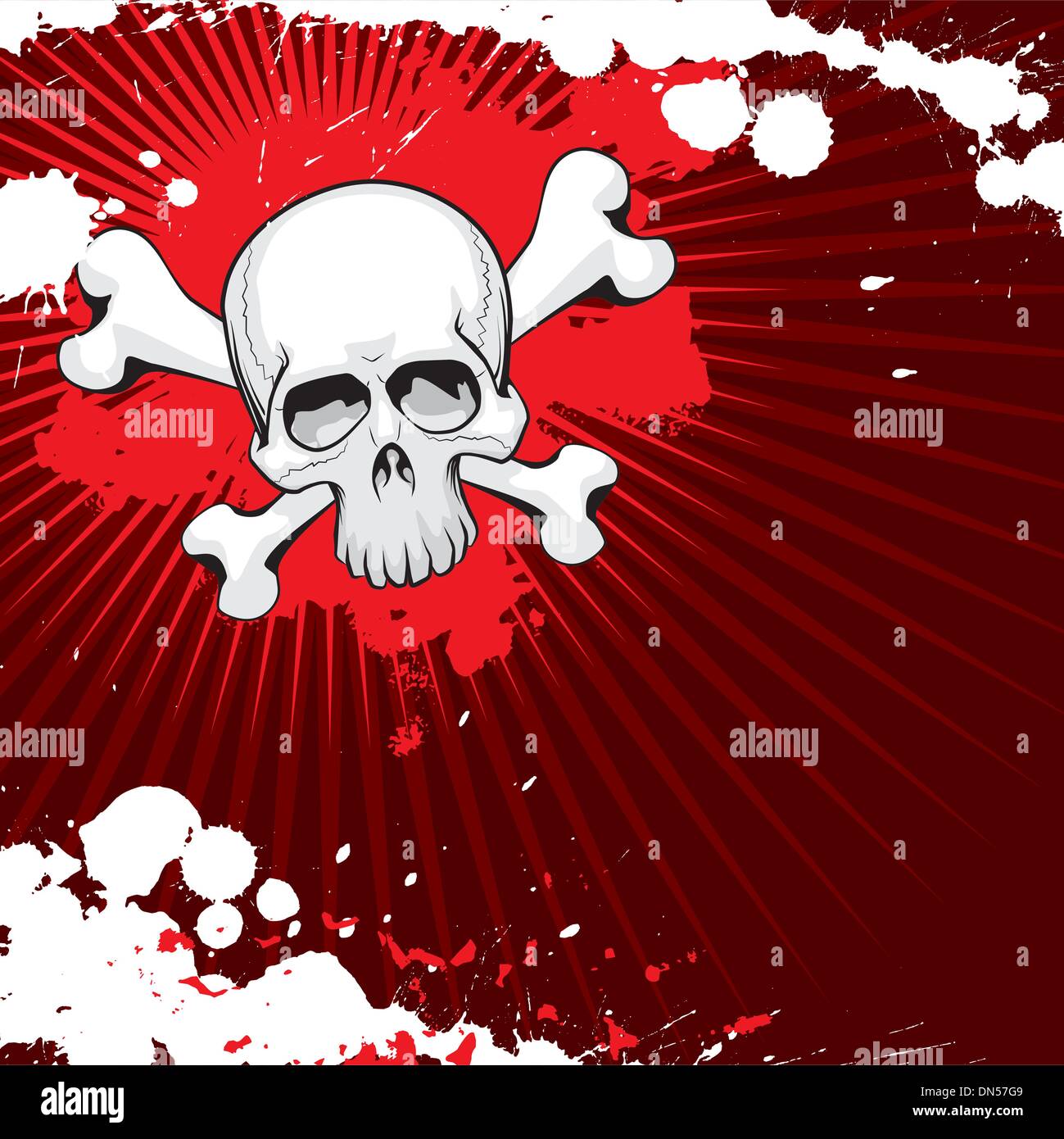Red sign skull bones symbol hi-res stock photography and images - Alamy