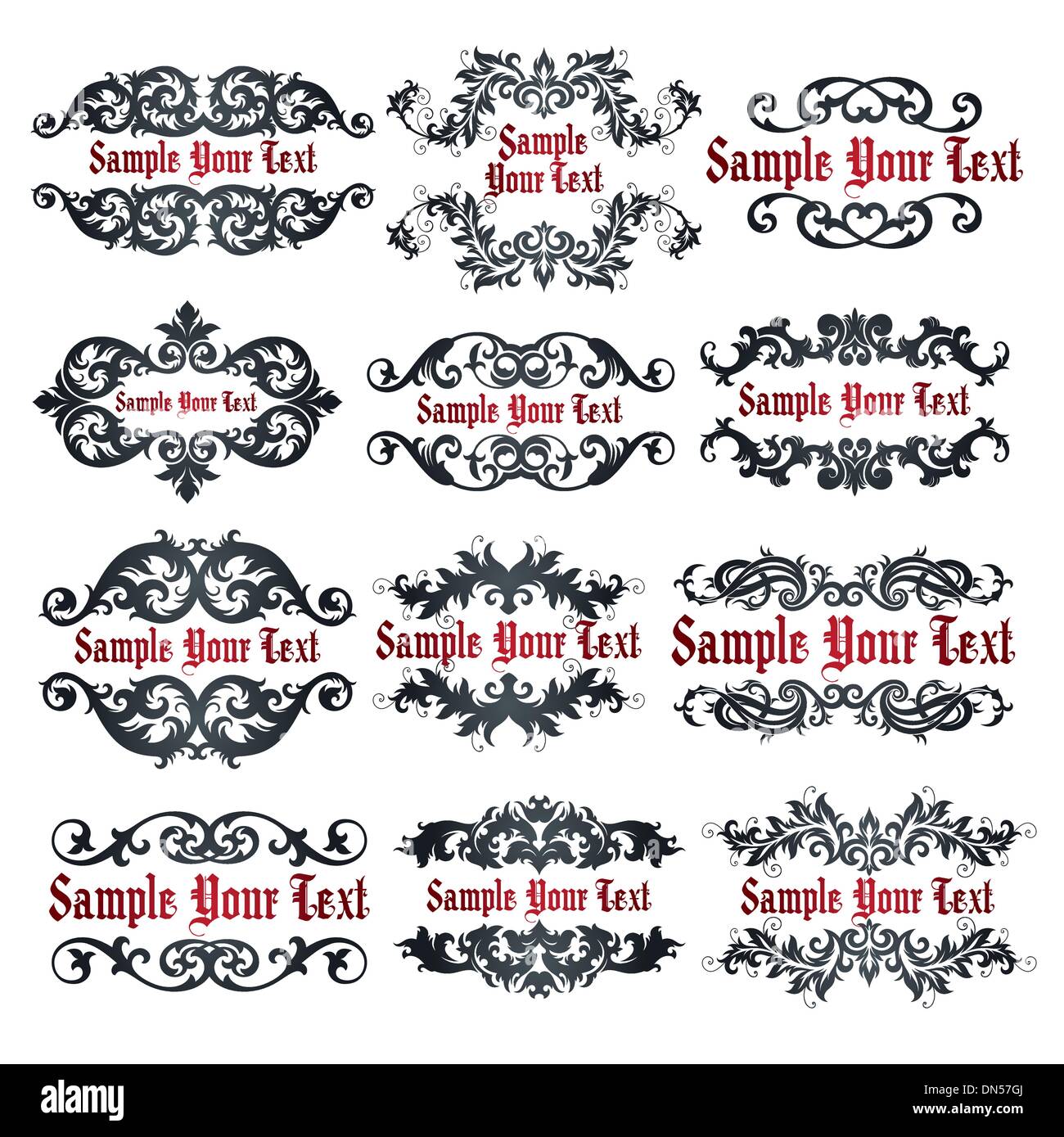 vintage template frame set Stock Vector Image & Art - Alamy