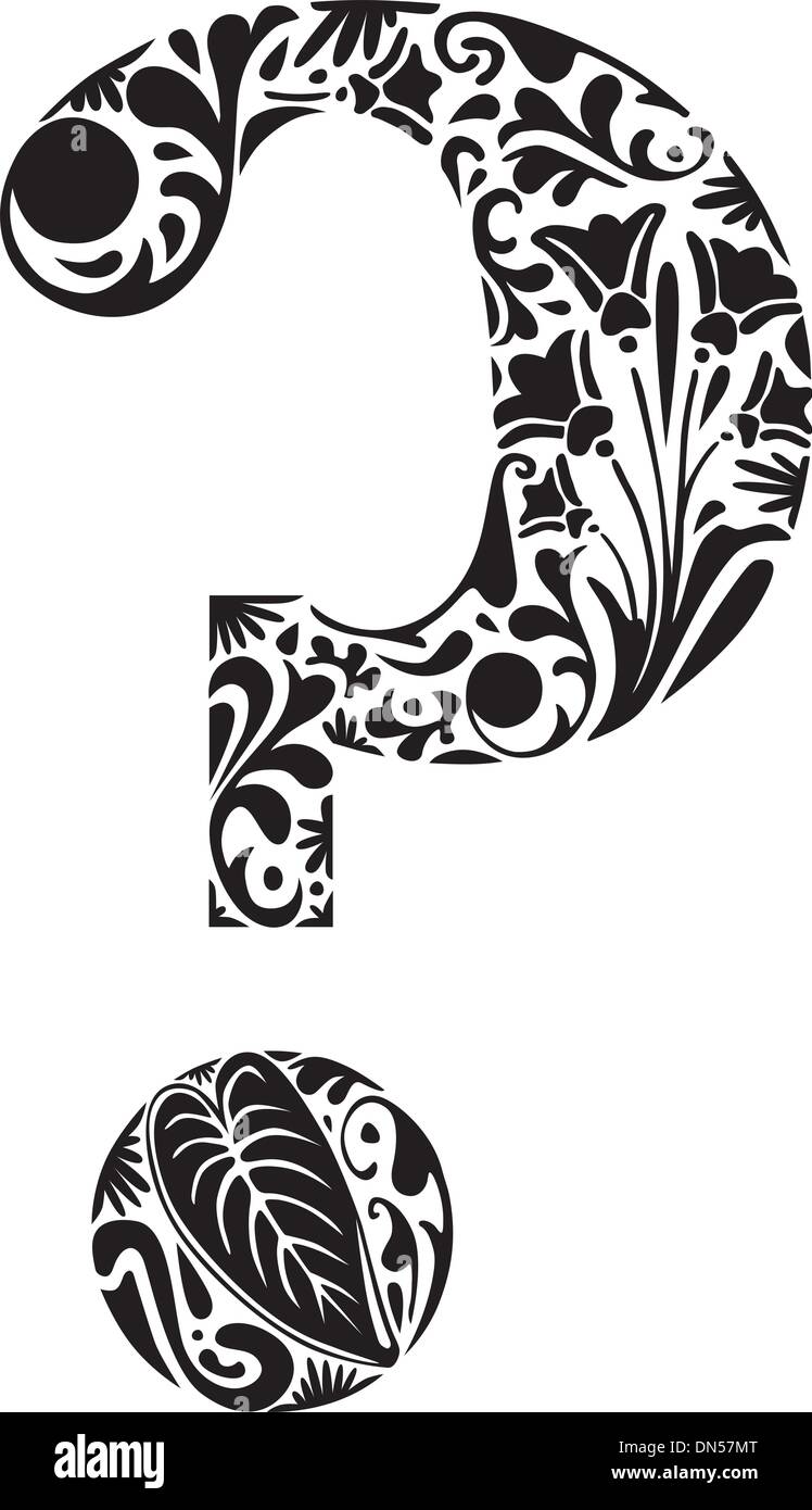 Floral question mark Stock Vector Images - Alamy