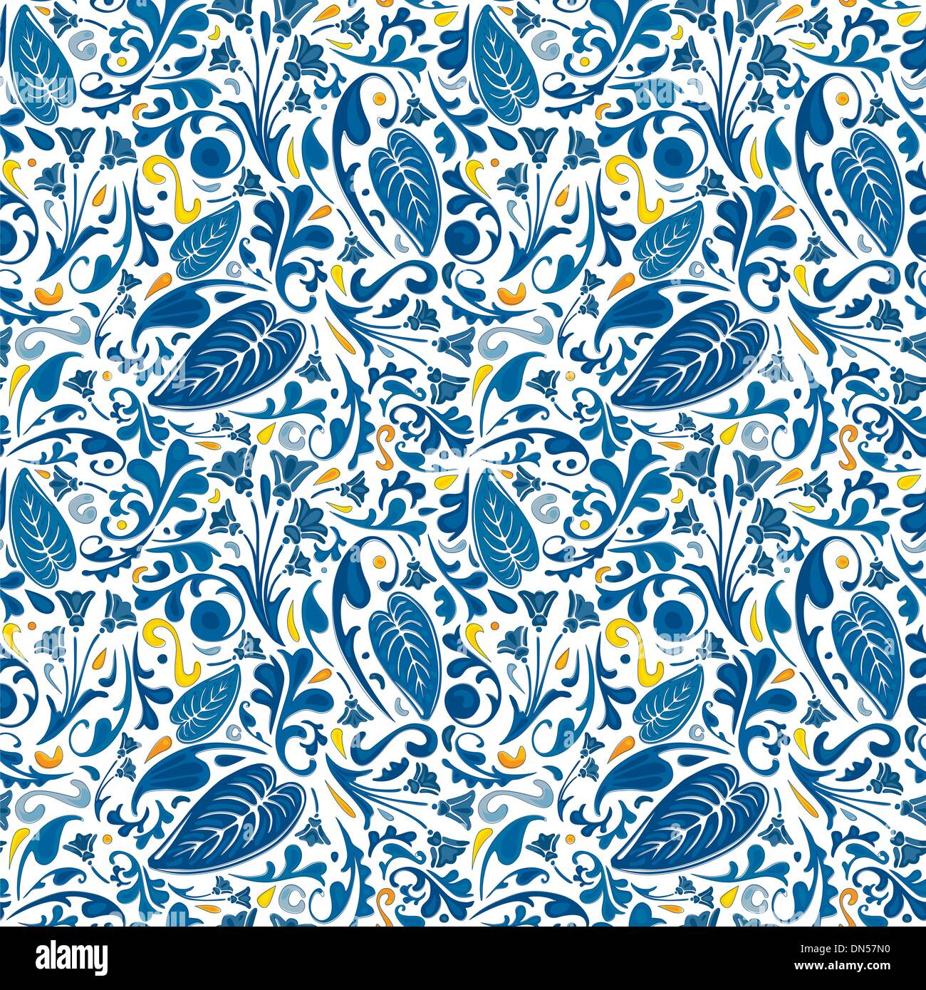 Blue floral decoration Stock Vector Images - Alamy