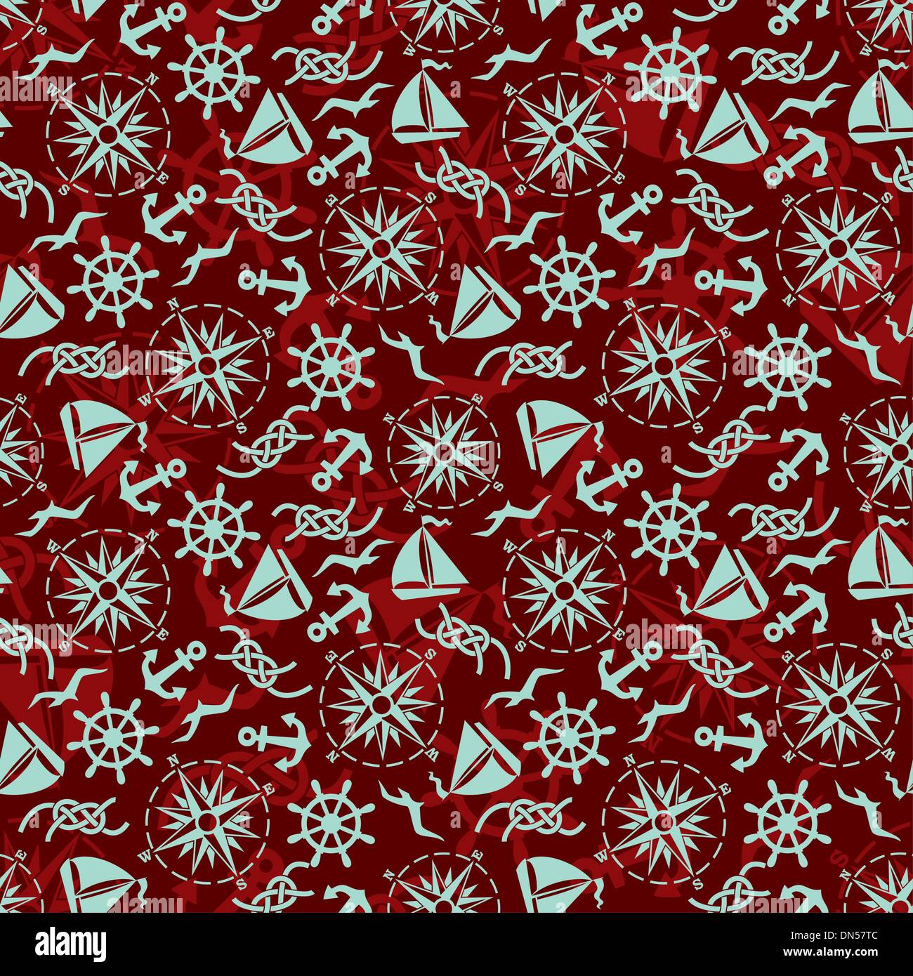 Seamless marine pattern Stock Vector Image & Art - Alamy