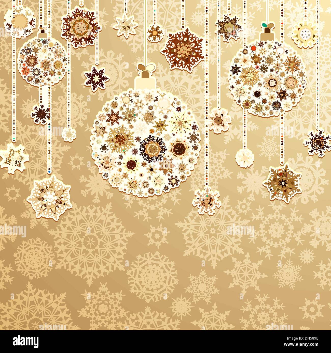Beige background with christmas balls. EPS 8 Stock Vector Image & Art ...