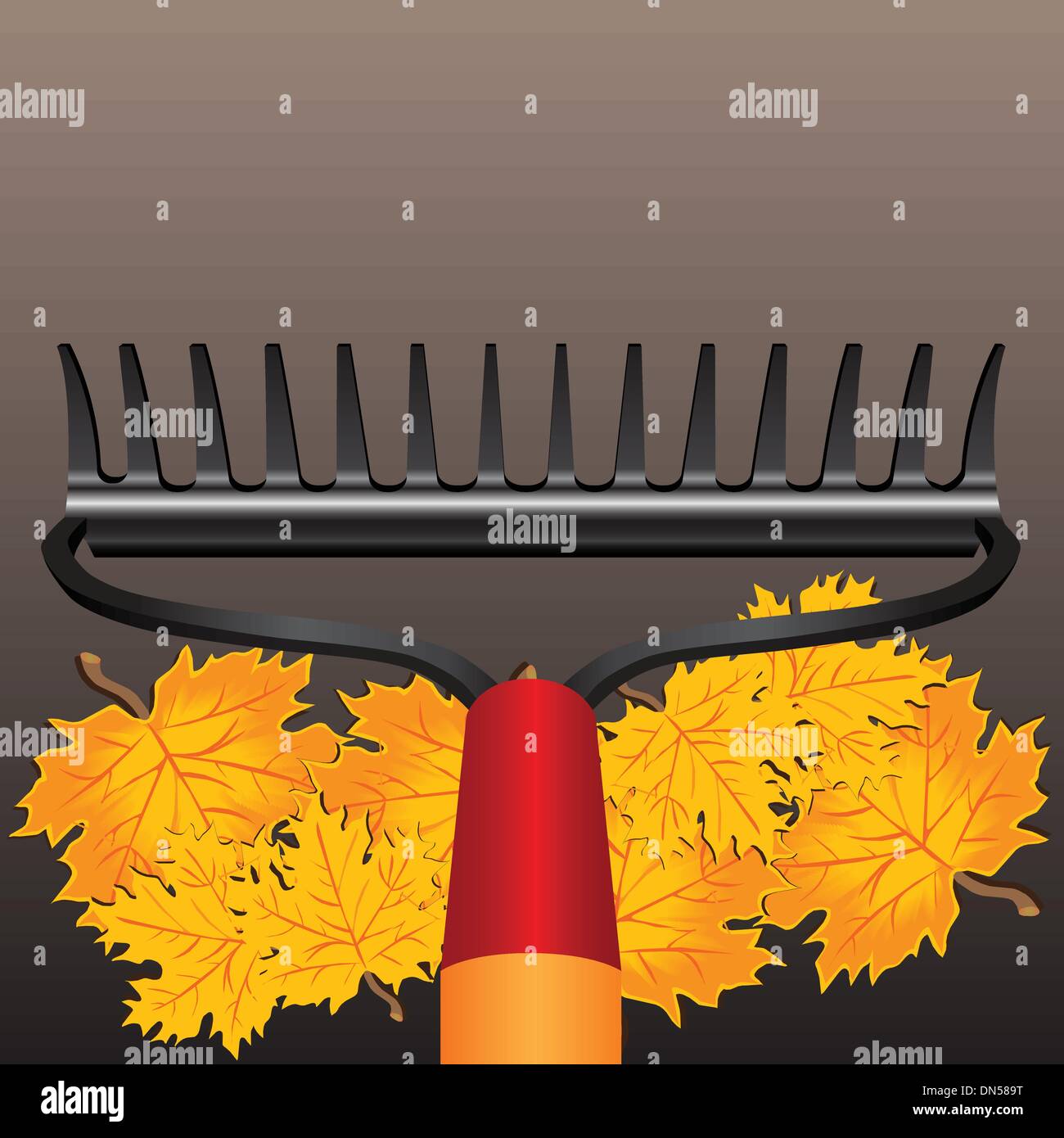 Rake leaves Stock Vector Images - Alamy