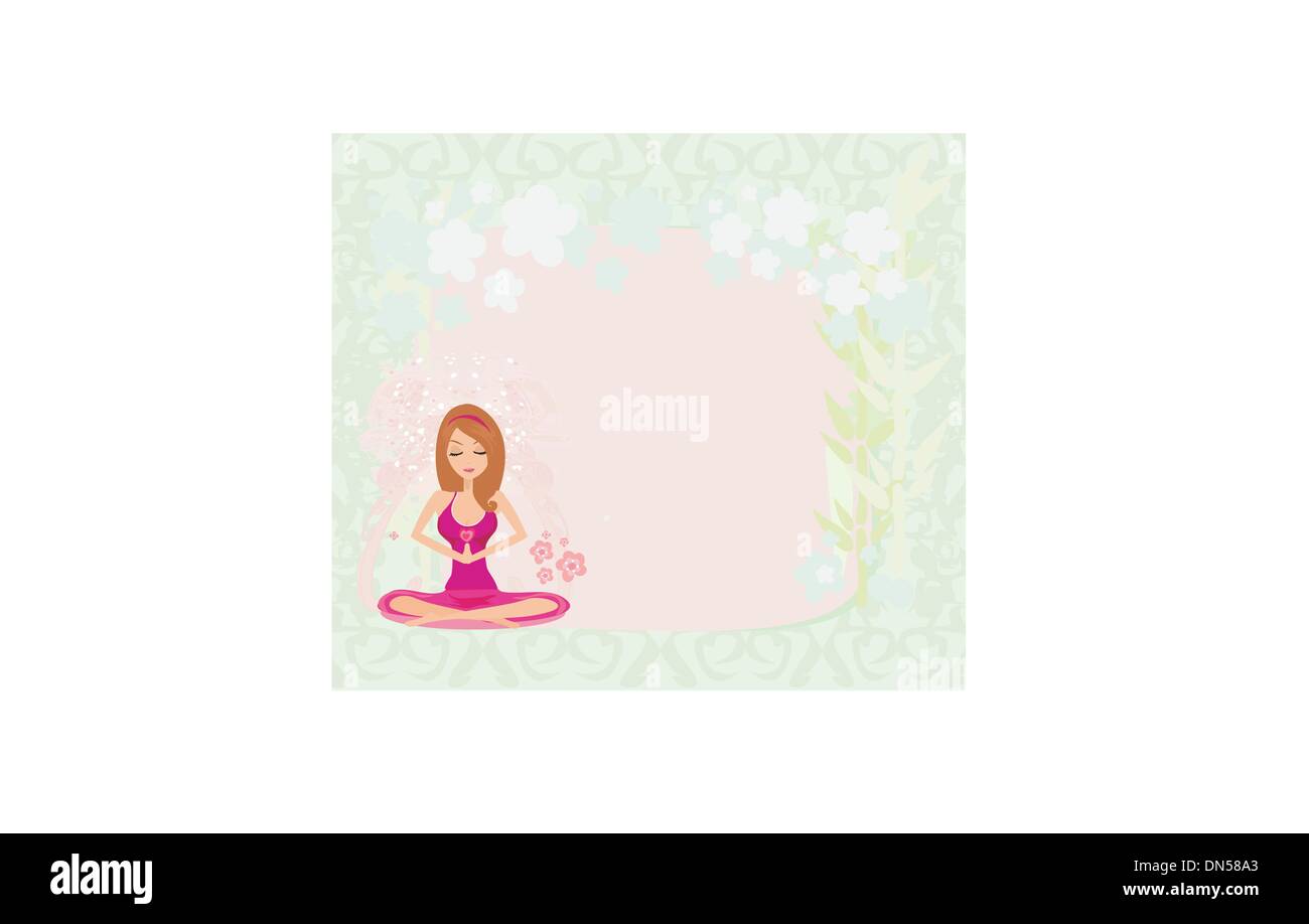 Girl sitting in lotus pose Stock Vector Images - Alamy