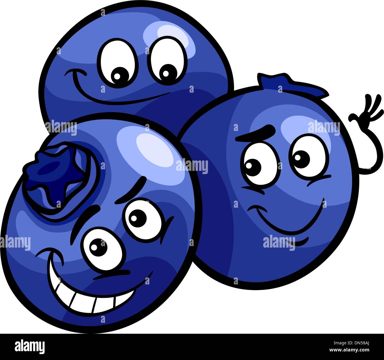funny blueberry fruits cartoon illustration Stock Vector Image & Art ...