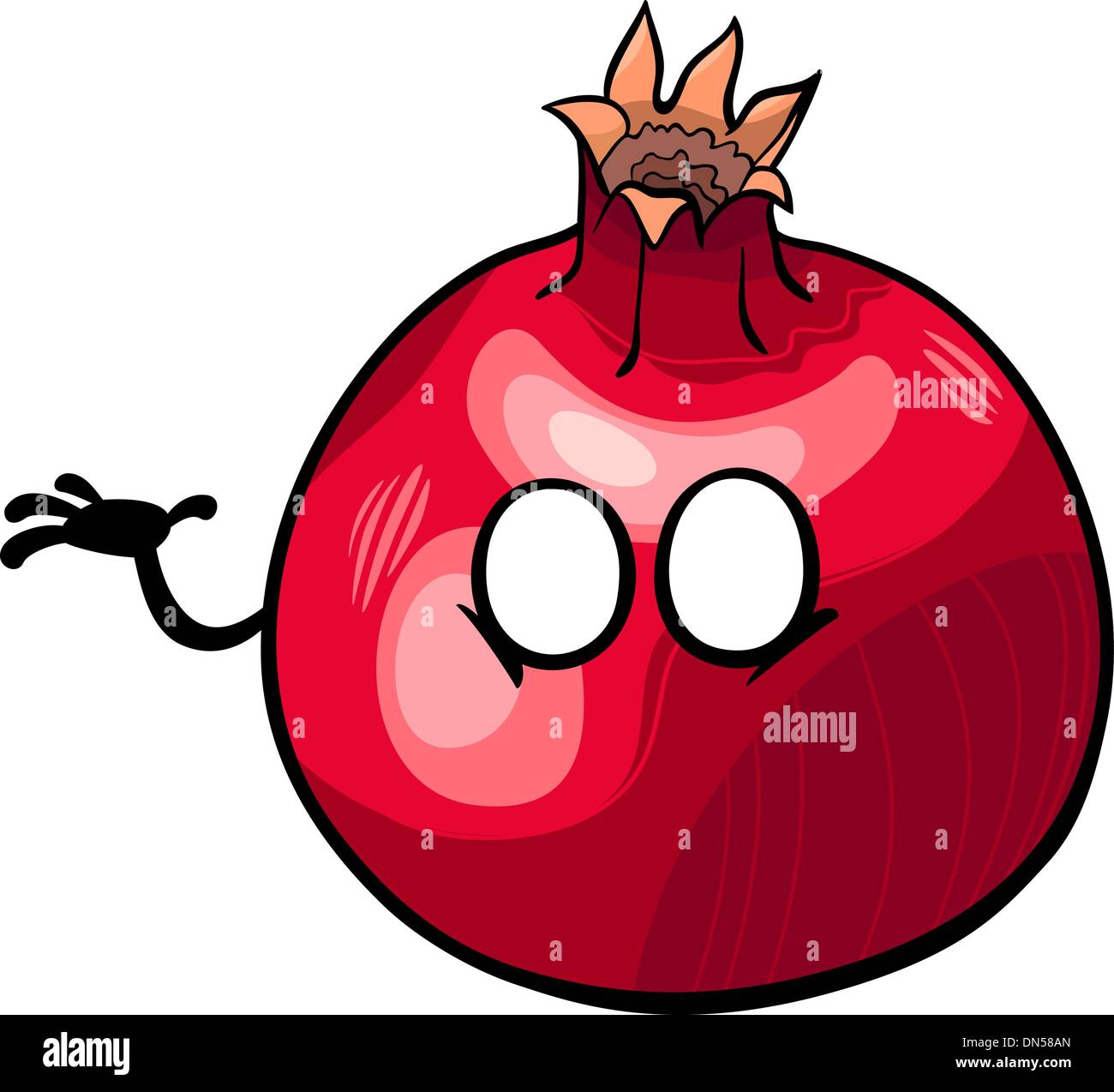 funny pomegranate fruit cartoon illustration Stock Vector Image & Art ...
