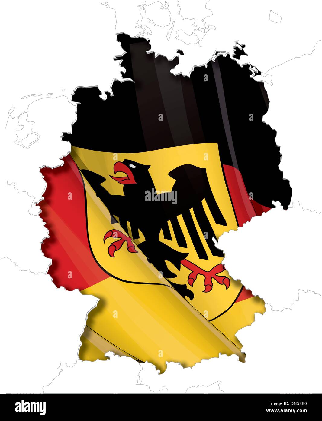 Waving german flag illustration hi-res stock photography and images - Alamy