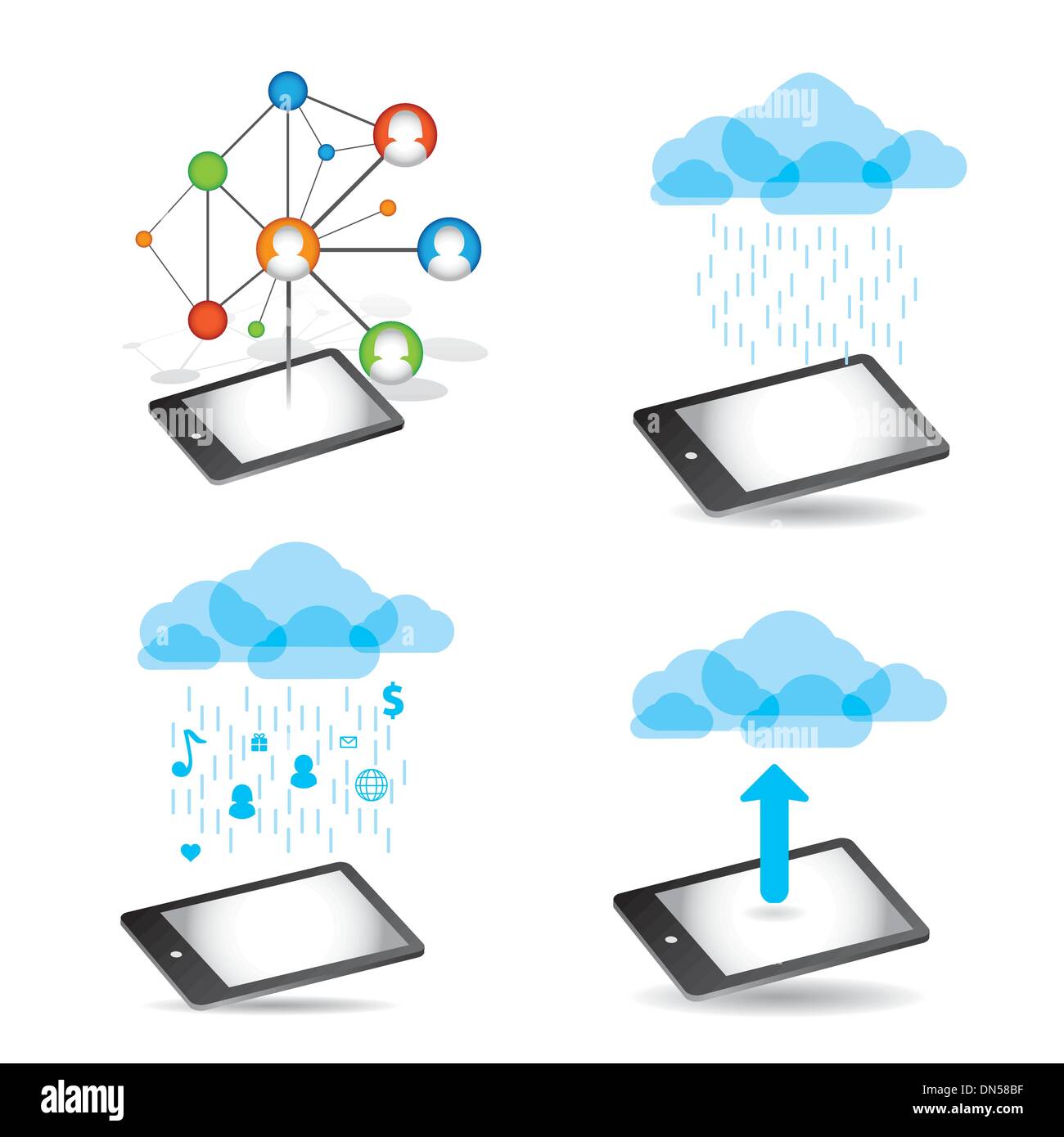 cloud app icon on mobile phone vector icons Stock Vector Image & Art ...