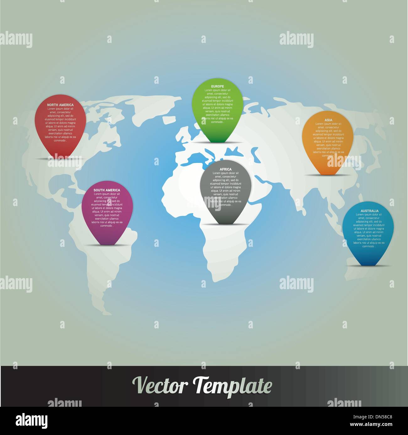 Information Continent Global World Map Stock Vector Image & Art - Alamy
