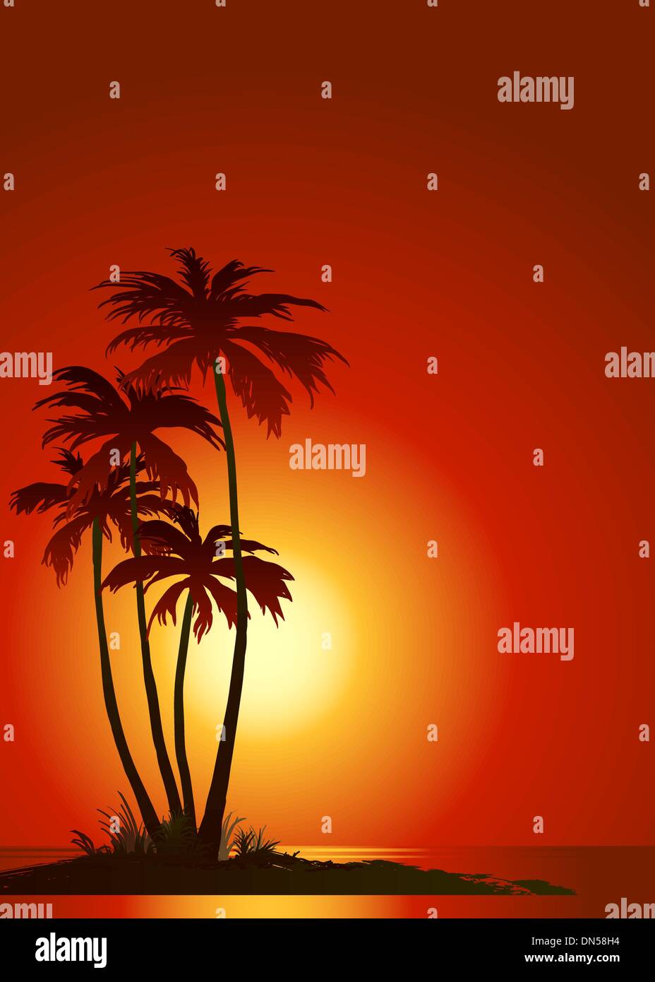 Tropical beach azure sea Stock Vector Images - Alamy