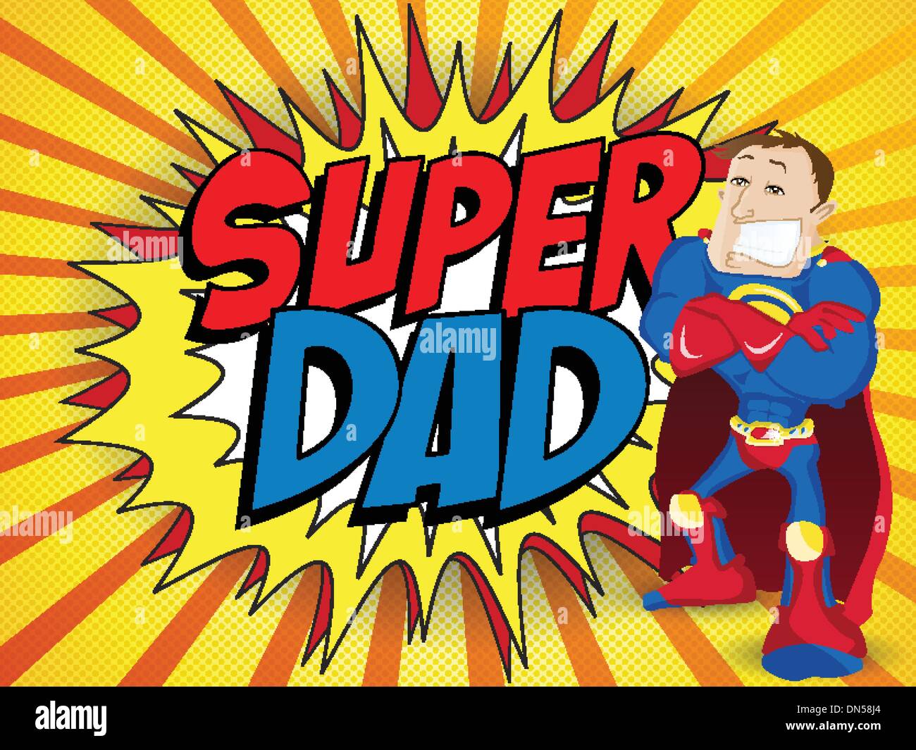 Super Man Hero Dad. Happy Father Day Stock Vector Image & Art - Alamy