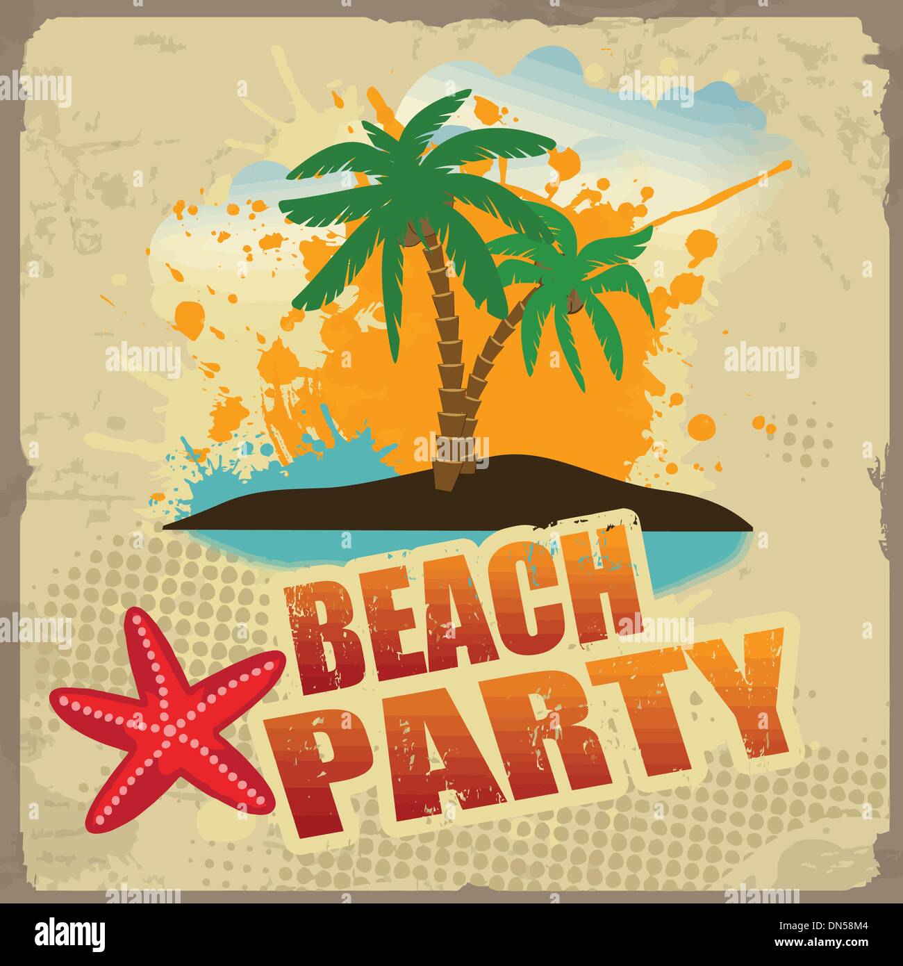 Tropical beach party poster Stock Vector Image & Art - Alamy