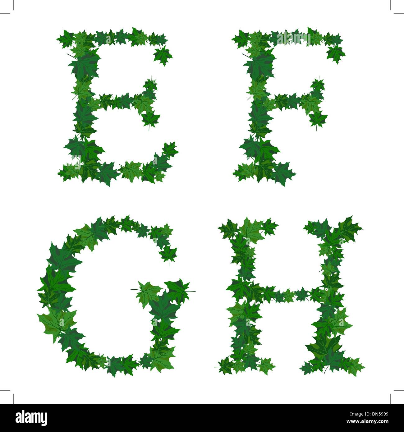 Summer maples leaves letter set Stock Vector Image & Art - Alamy