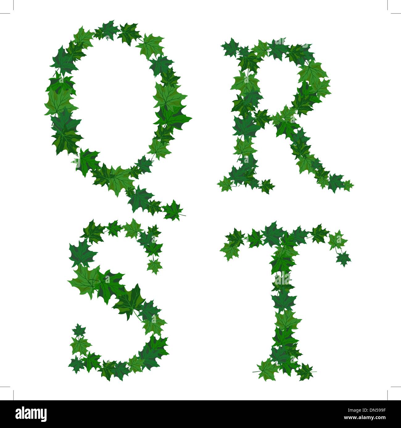 Summer maples leaves letter set Stock Vector Image & Art - Alamy