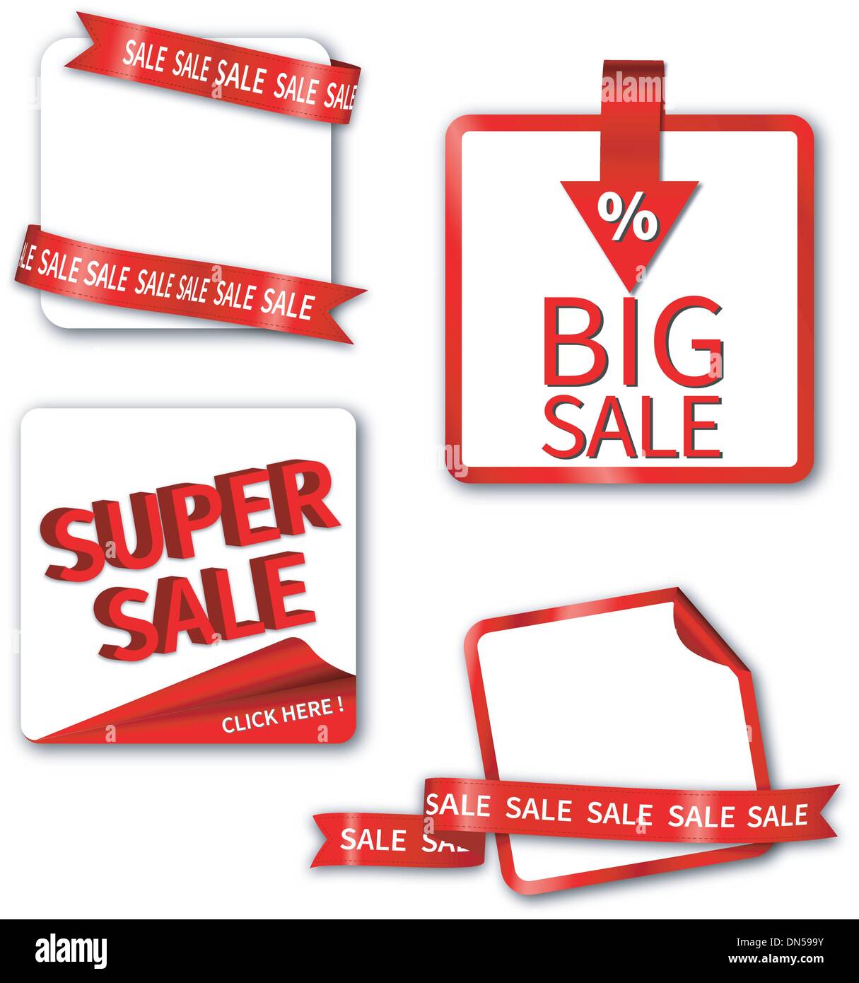 Red sale sticker set Stock Vector Images - Alamy