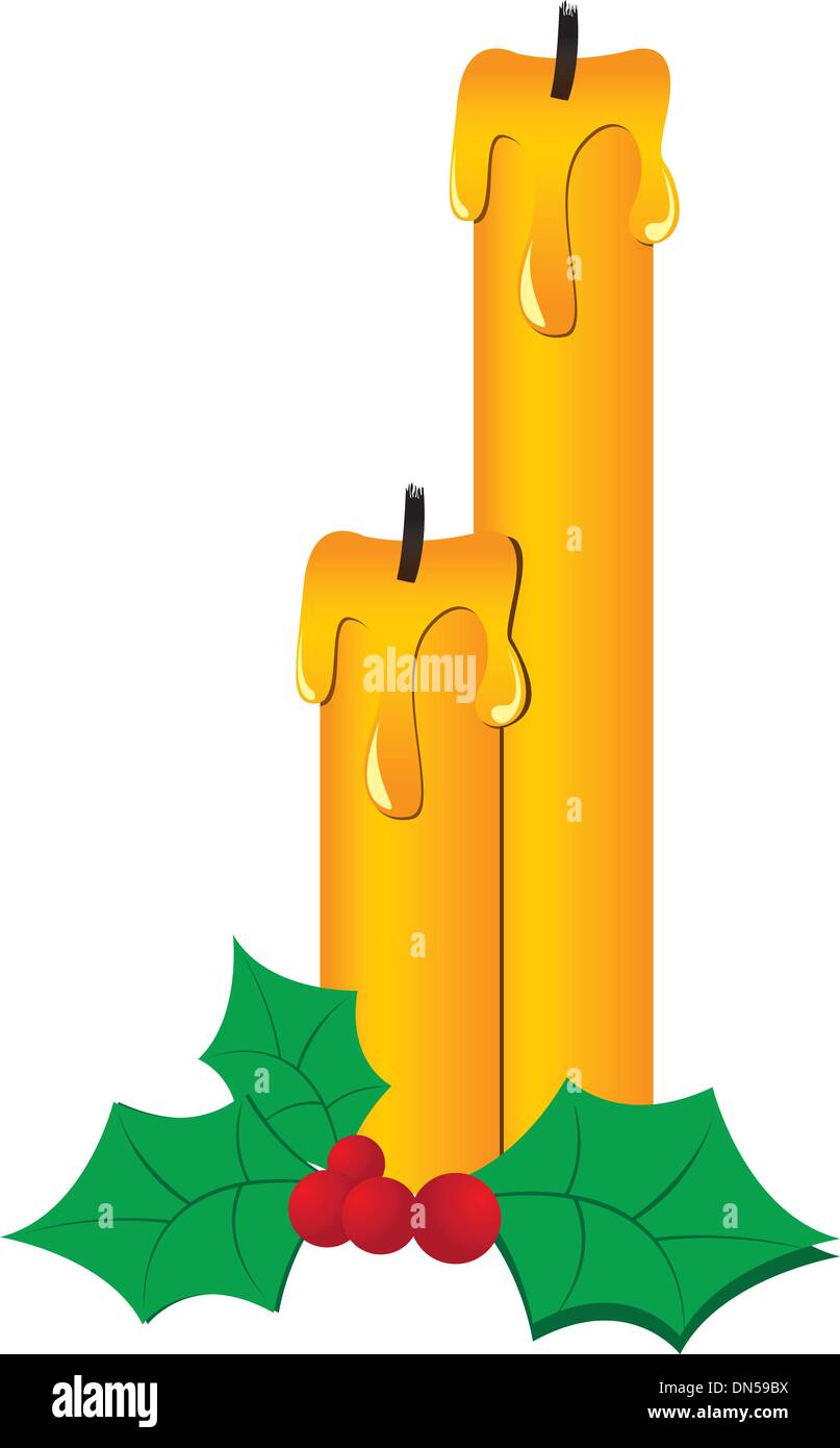 Single red candle Stock Vector Images - Alamy