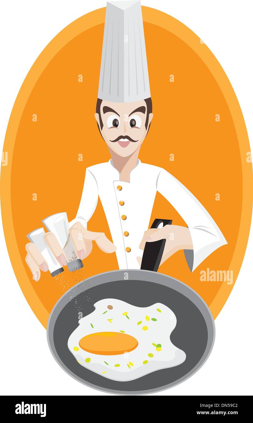 Person cooking egg in Stock Vector Images - Alamy