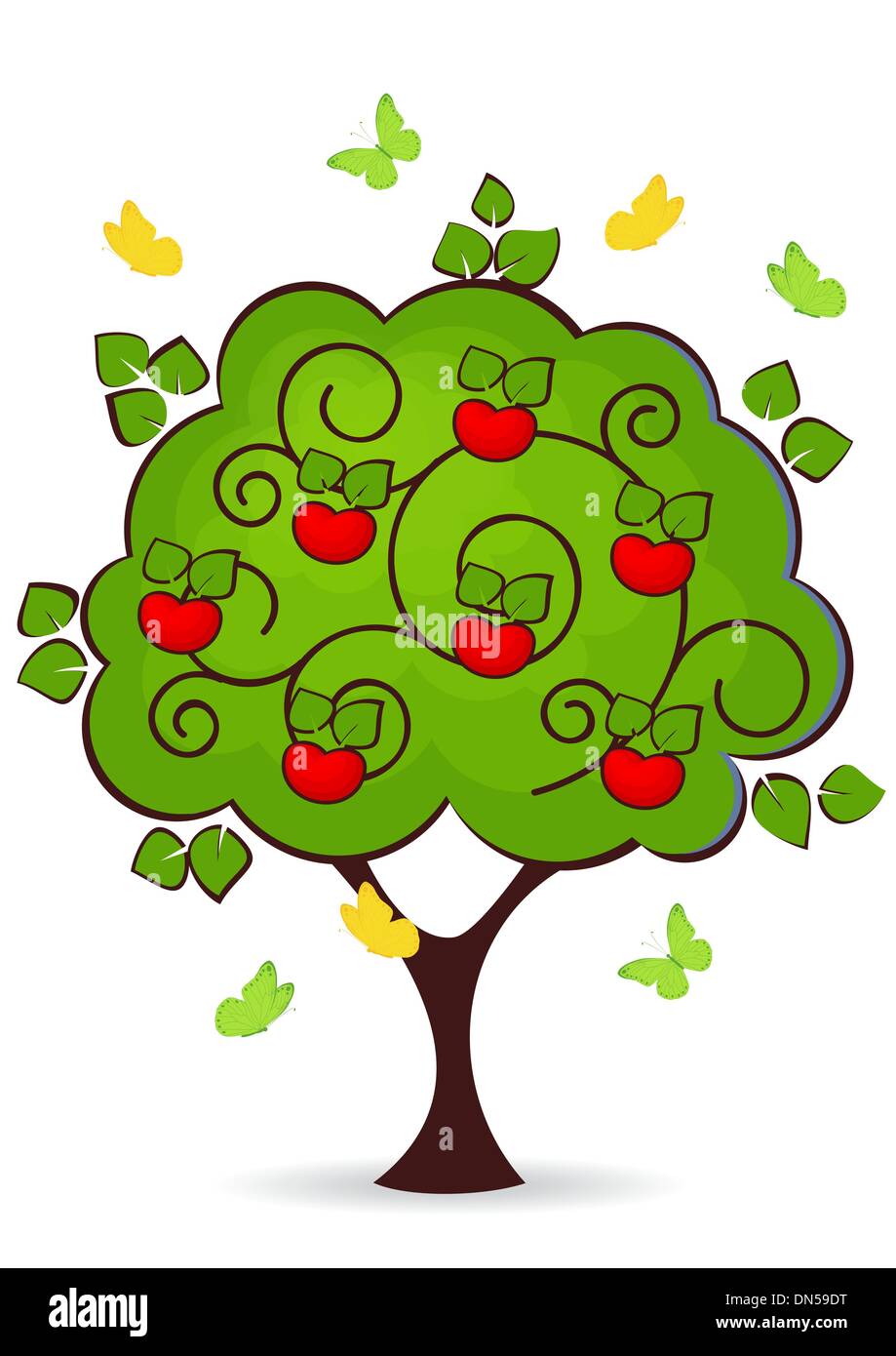 Apple tree plants Stock Vector Images - Alamy