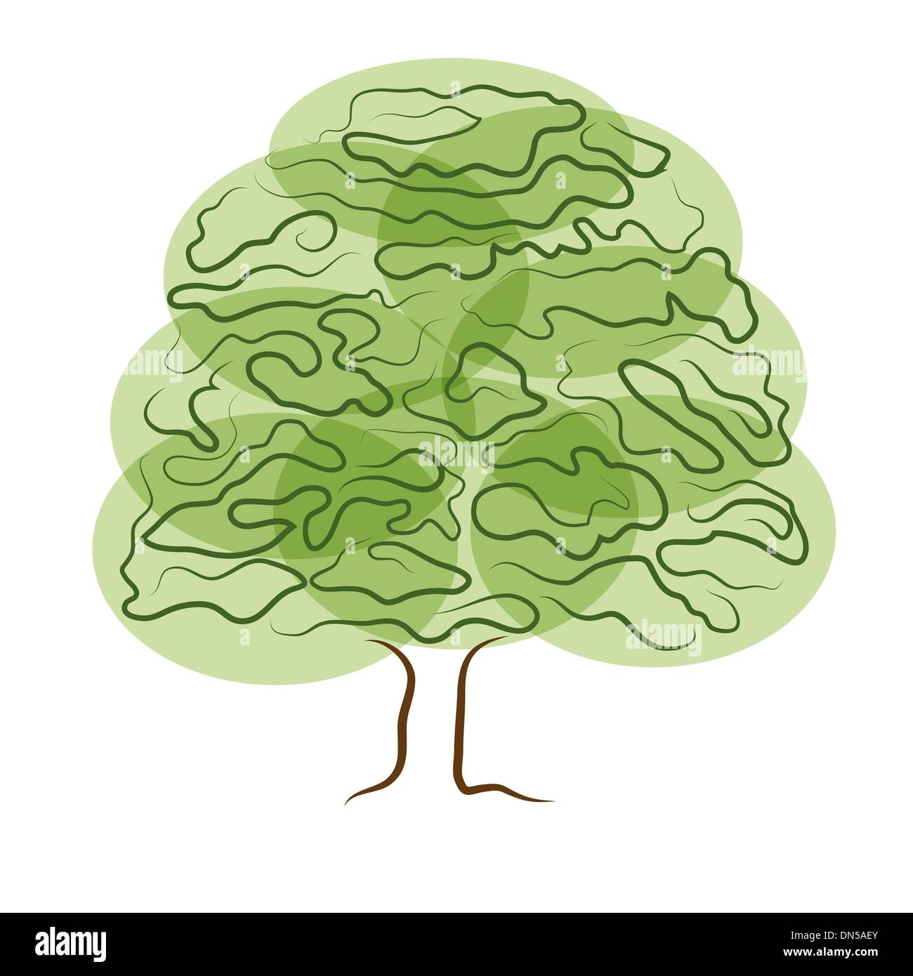 stylized tree silhouette isolated on white background Stock Vector ...