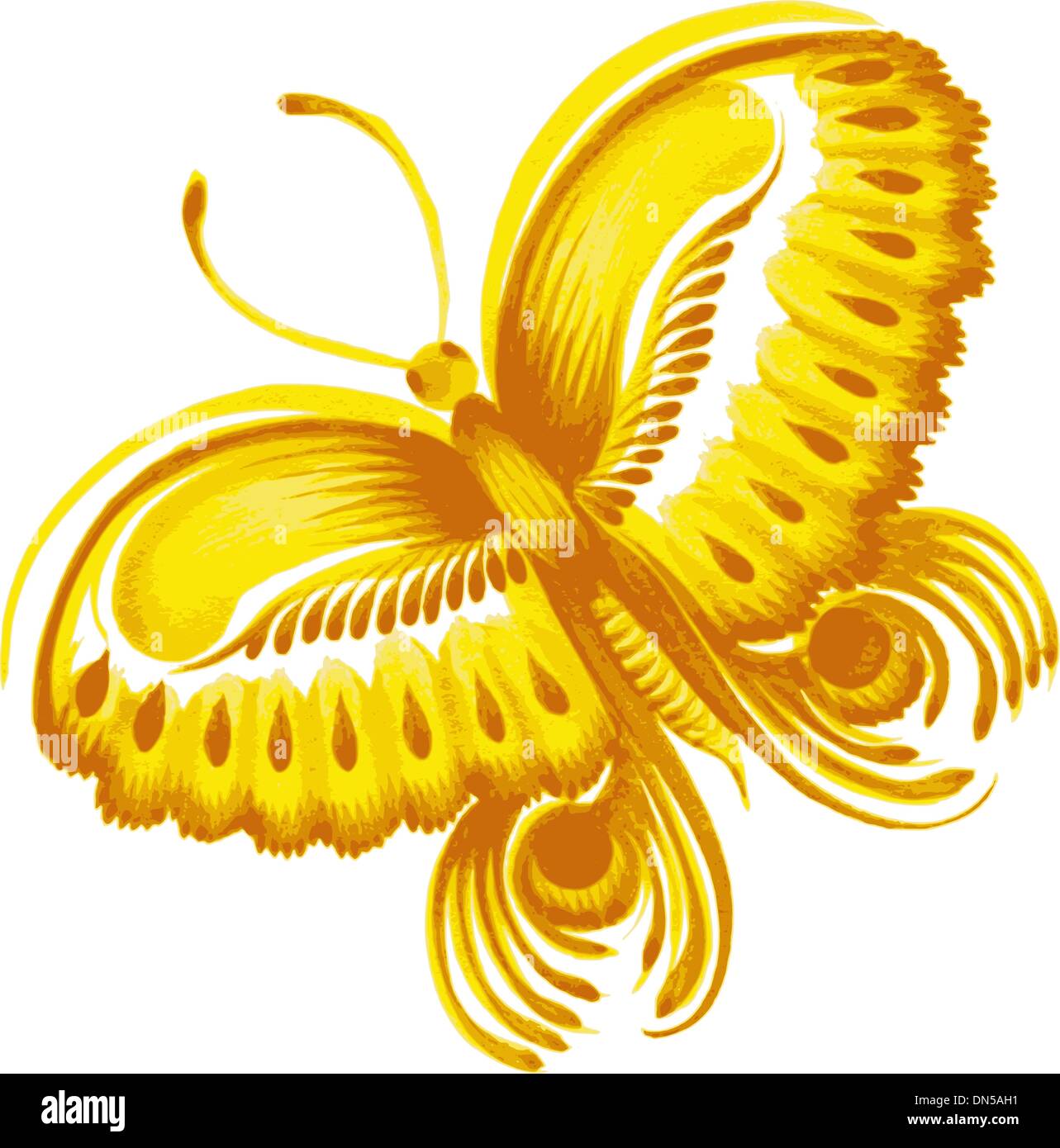 White butterfly yellow flower Stock Vector Images - Alamy