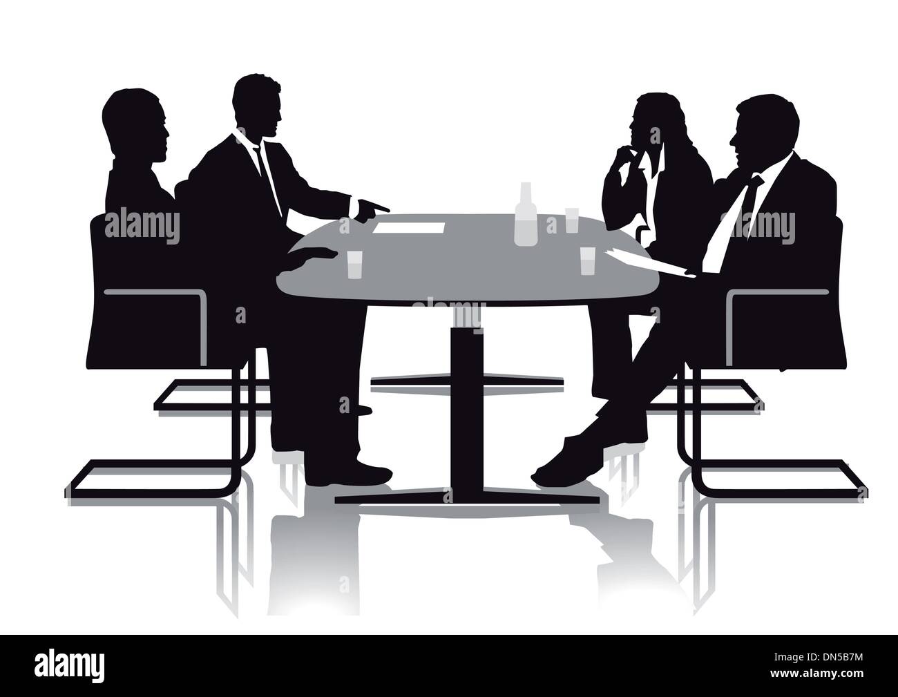 Businessmen meeting desk Stock Vector Images - Alamy
