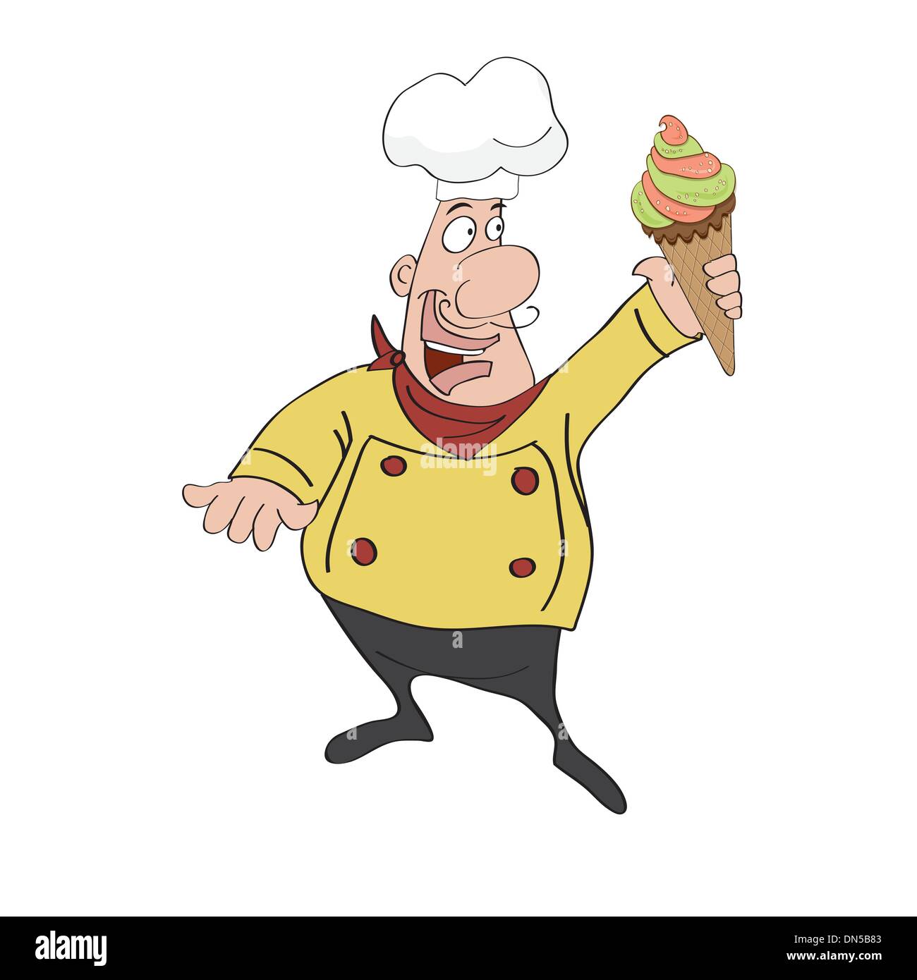 funny chef with icecream Stock Vector Image & Art - Alamy