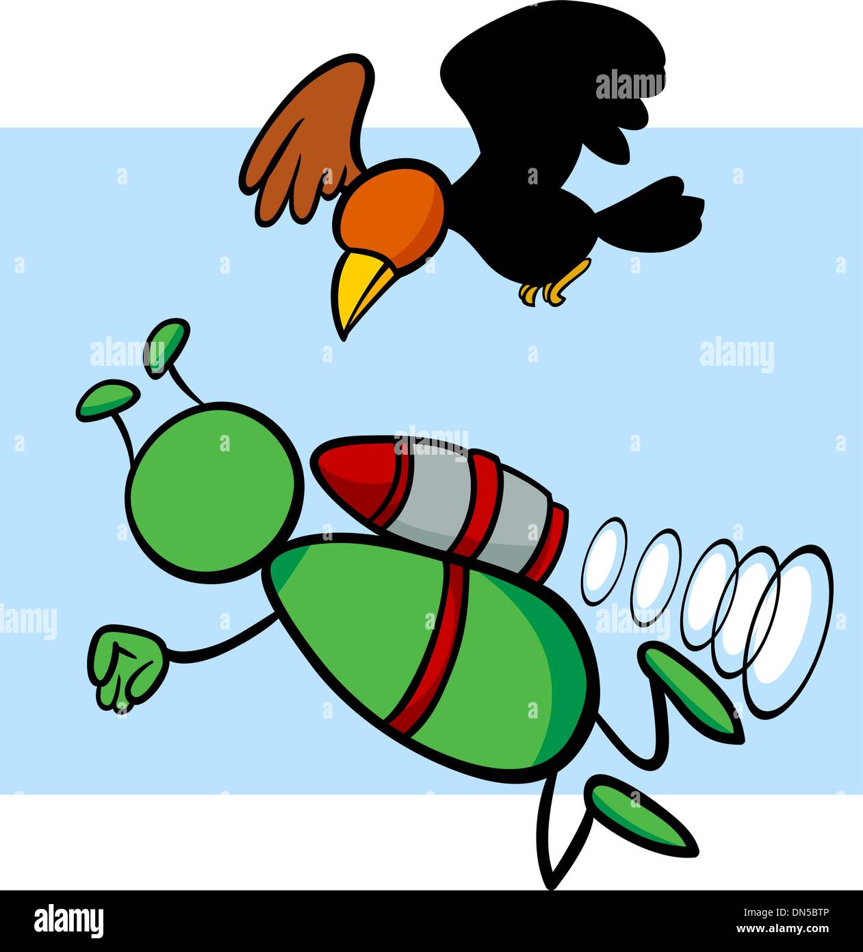 flying alien cartoon illustration Stock Vector Image & Art - Alamy