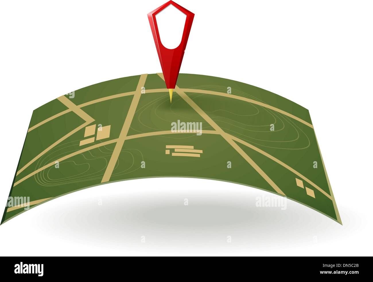Old fashioned paper road map hi-res stock photography and images - Alamy