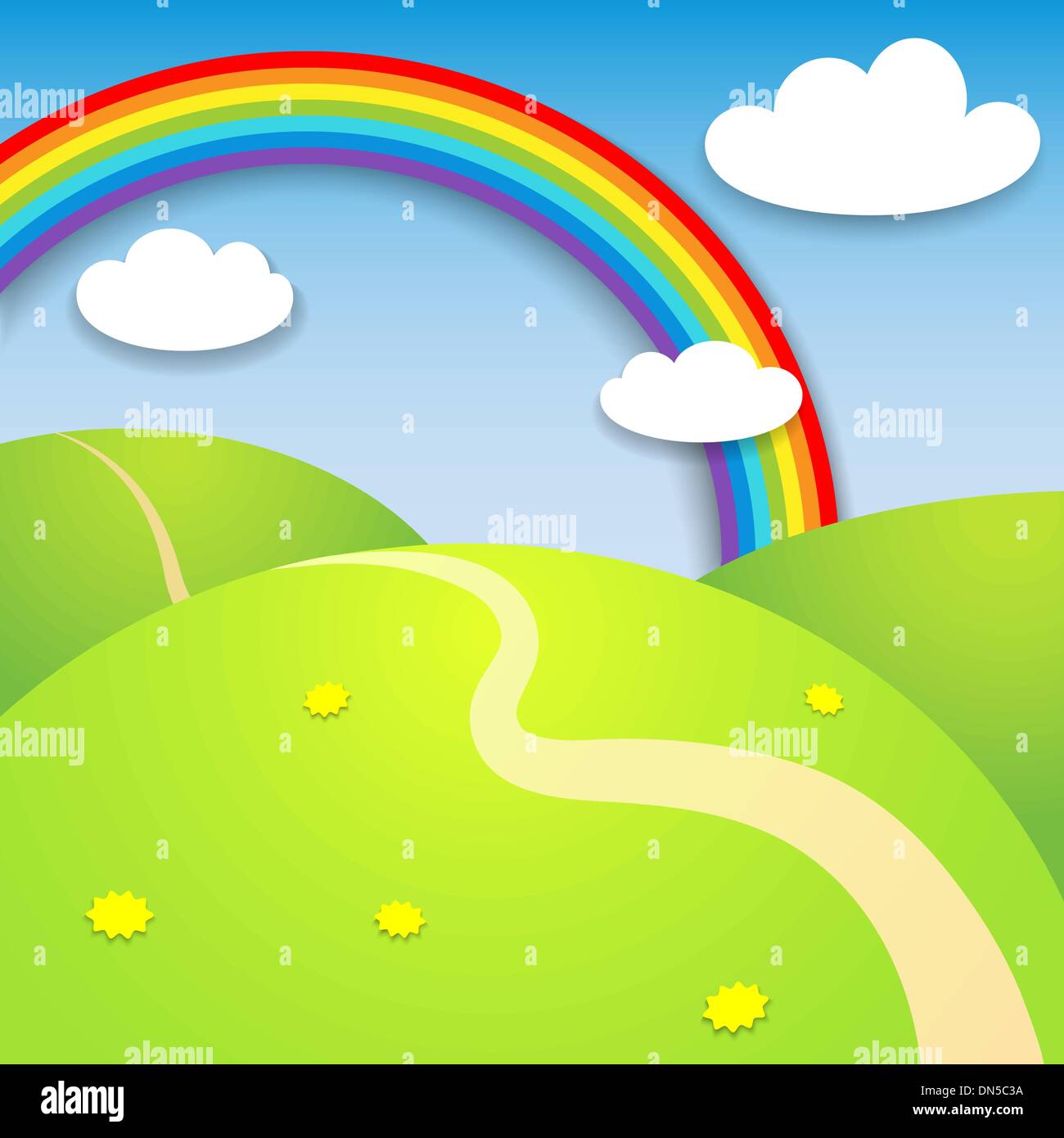 Beautiful landscape blue spring Stock Vector Images - Alamy